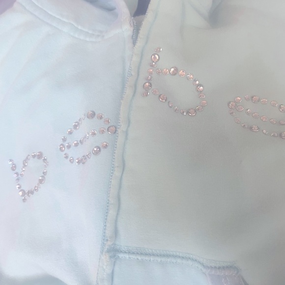 bebe | Other | Bling Baby Blue Bebe Hoodie So Unique And Sky Blue ...